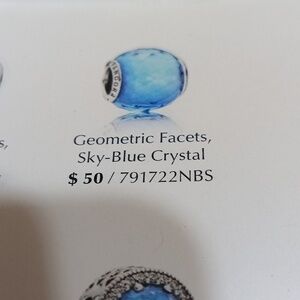 Pandora | Jewelry | Pandora Silver Sky Blue Crystal Geometric Facets ...